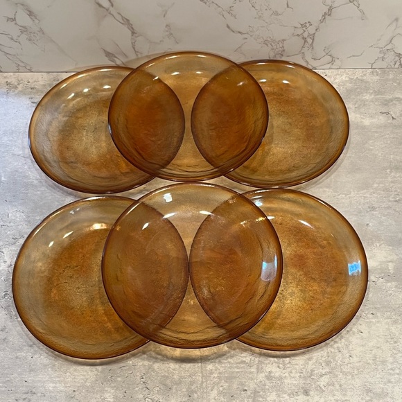 Dining | Arcoroc Sierra By Arc International Ocher Brown Gold Vintage ...